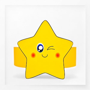 4 Stars Paper Crowns,stars Paper Hats for Kids,instant Download Paper ...