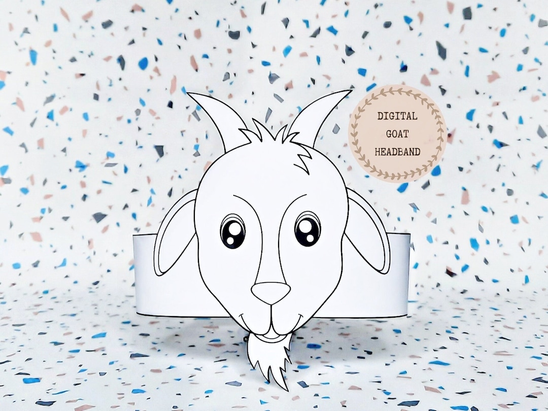 Goat Paper Coloring Crown Hat for Kids Instant Download - Etsy
