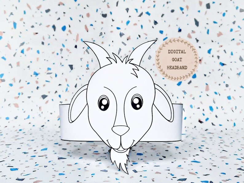 Goat Paper Coloring Crown Hat for Kids Instant Download - Etsy
