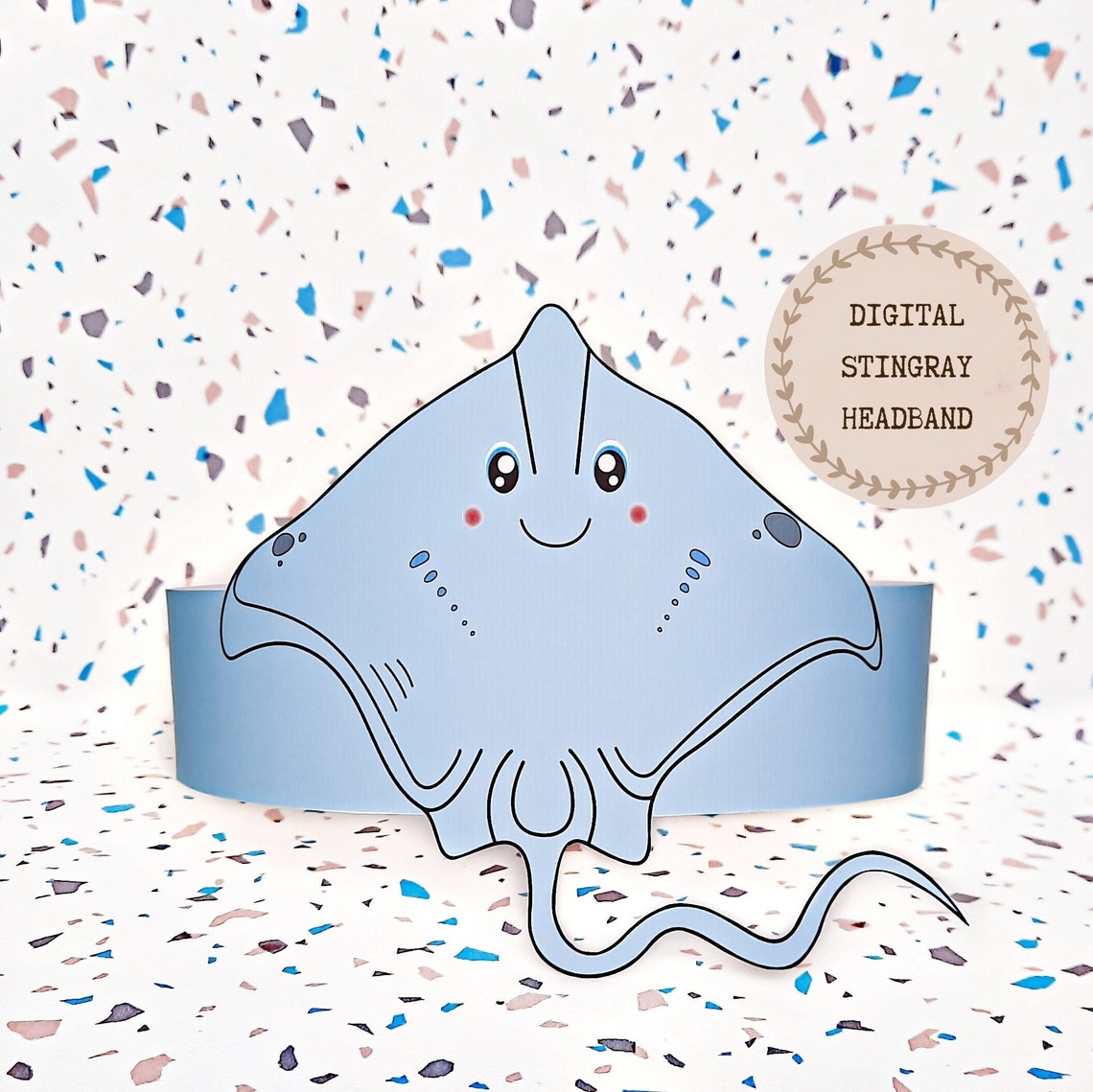 Stingray Paper Crown, Animal Paper Hat for Kids, Instant Download Paper ...