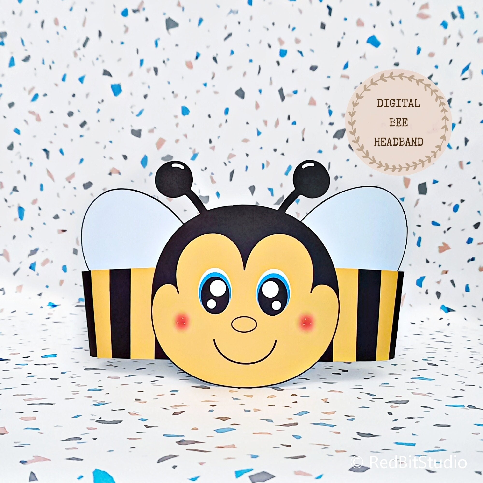 Bee Paper Crown, Animal Paper Hat for Kids, Instant Download Paper ...