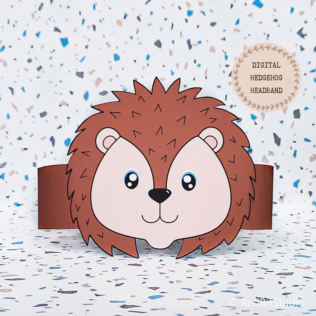 Hedgehog Paper Crown, Animal Paper Hat for Kids, Instant Download Paper ...