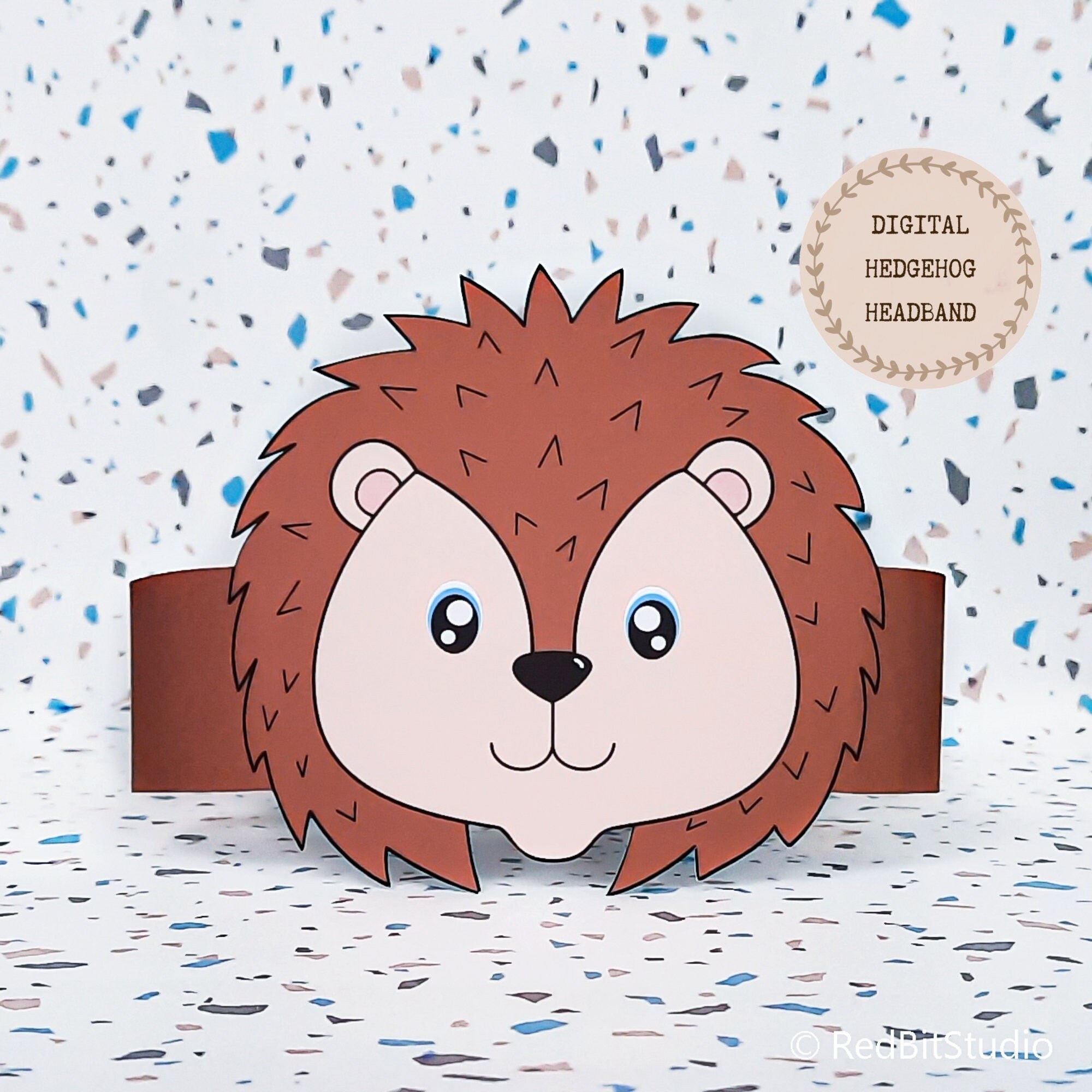 Hedgehog Paper Crown, Animal Paper Hat for Kids, Instant Download Paper ...