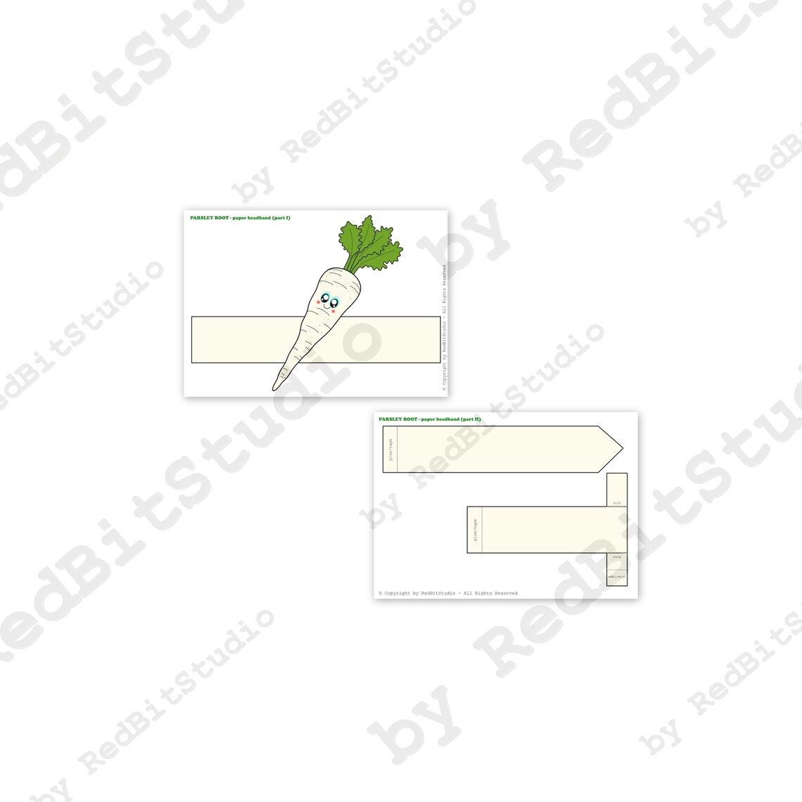 Parsley Root Paper Crown,vegetable Paper Hat for Kids,instant Download ...