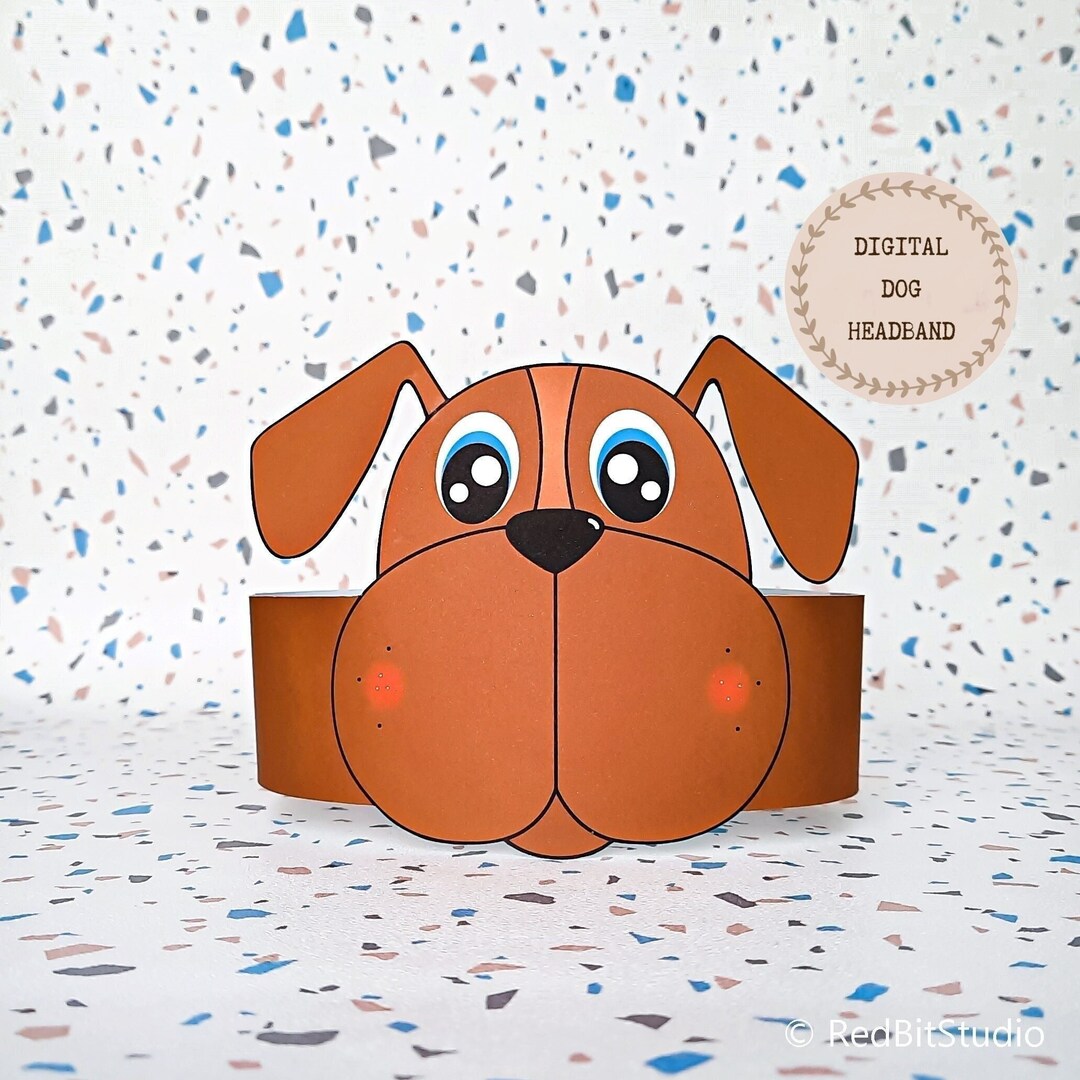 Dog Paper Crown, Animal Paper Hat for Kids, Instant Download Paper ...