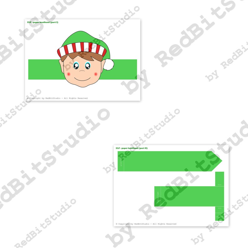 Elf Paper Crown, Christmas Paper Hat for Kids, Instant Download Paper ...