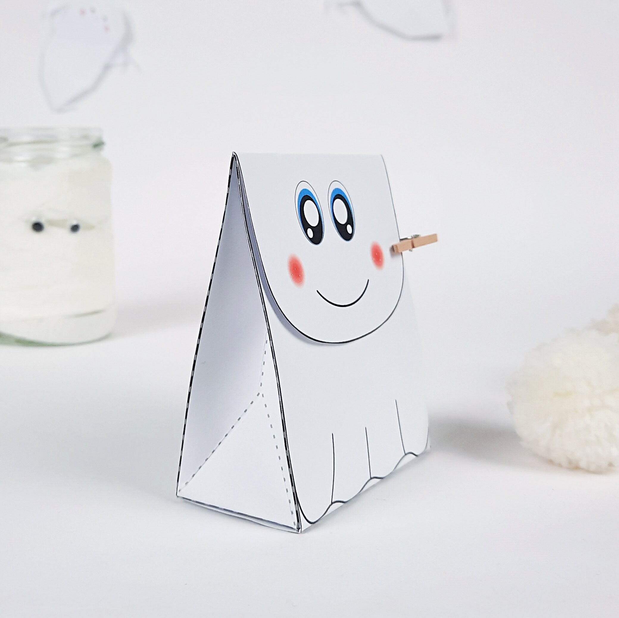 Ghost Gift Box Printable, Favor Box Halloween, Template to Assemble Box ...