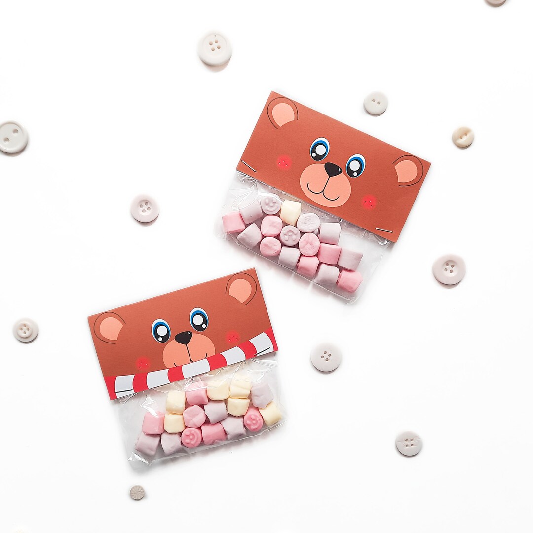 Bear Bag Topper, Birthday Treat Bag Toppers, Instant Download Favor Bag ...