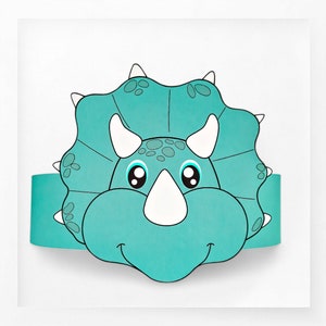 4 Dinosaur Paper Crowns, Dino Paper Hats for Kids, Instant Download ...