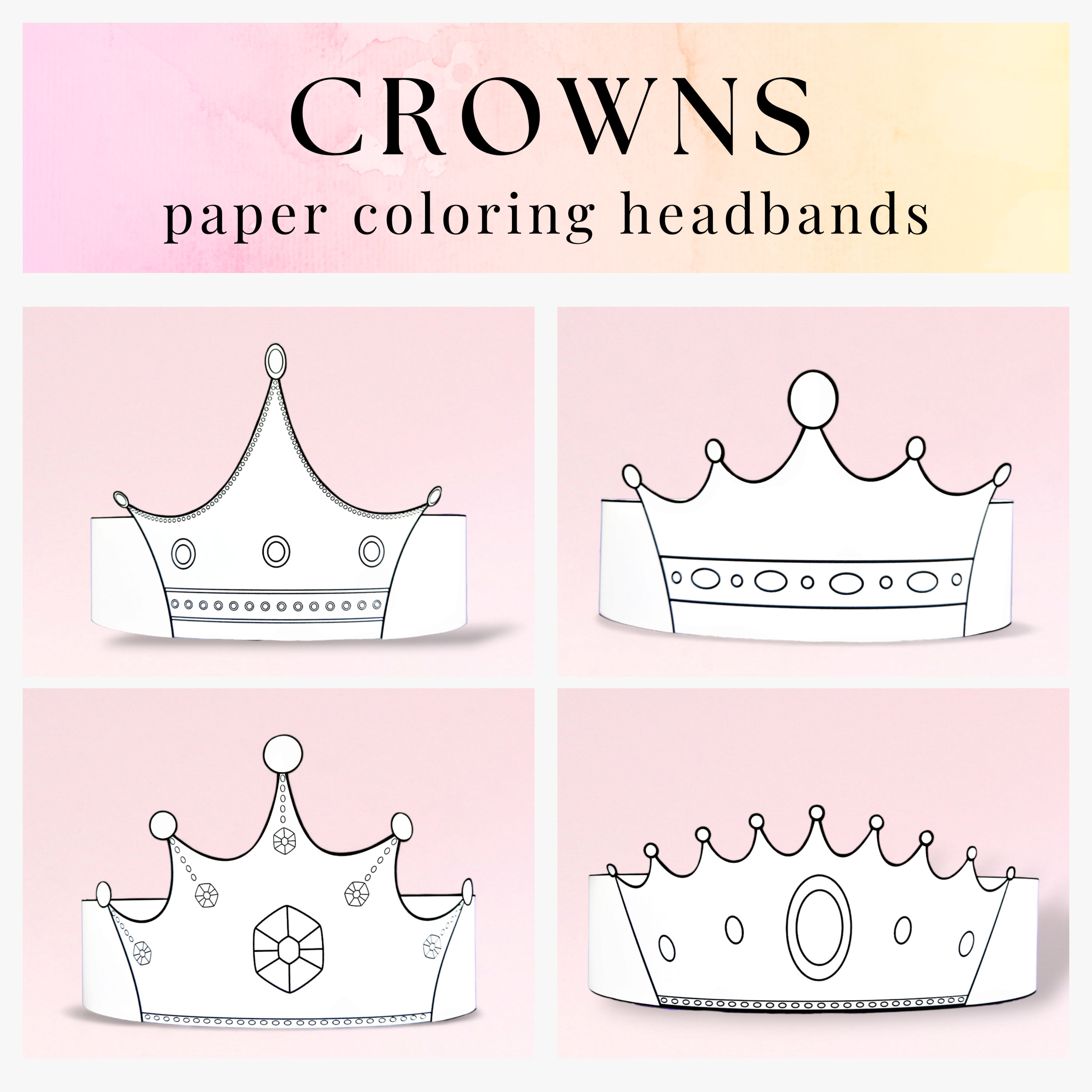 Paper Crowns To Decorate Crtiin 100 Pcs White Paper Crowns DIY Blank ...