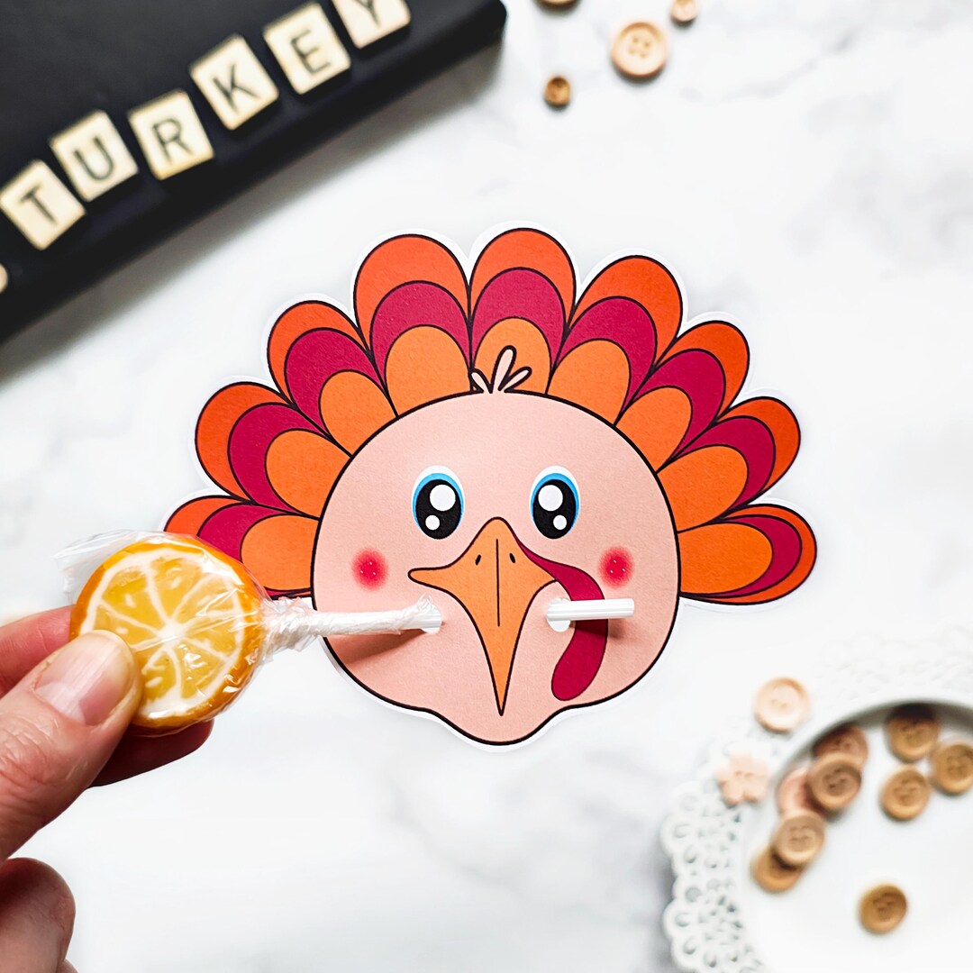 Turkey Lollipop,instant Download Lollipop Holder,digital Party Sucker ...