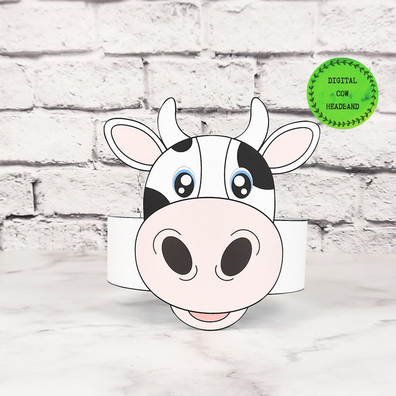 Cow Paper Crown Animal Paper Hat for Kids Instant Download | Etsy