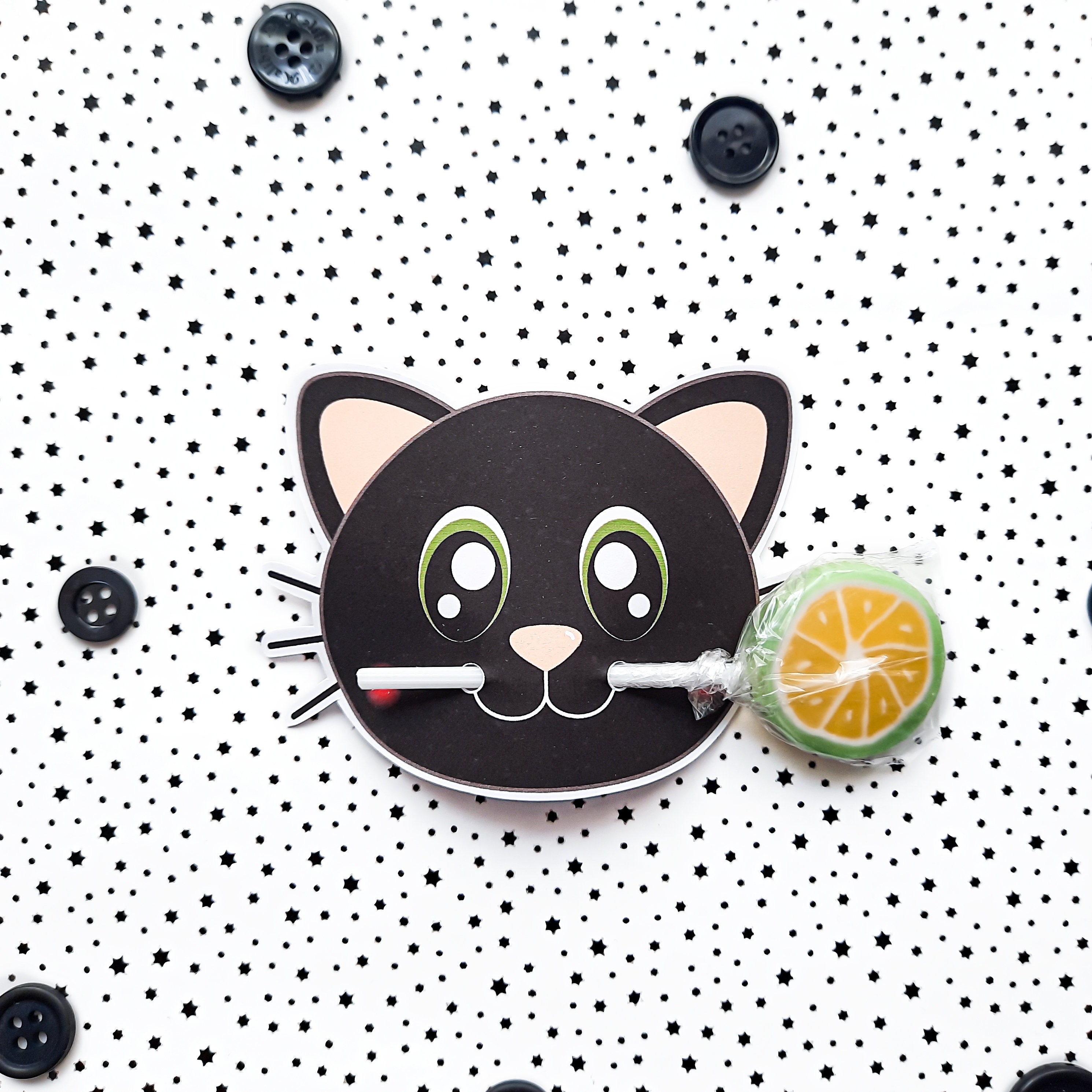 Cat Lollipop, Instant Download Lollipop Holder, Digital Party Sucker ...