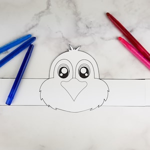 Bird Paper Coloring Crown, Animal Paper Hat for Kids, Instant Download ...