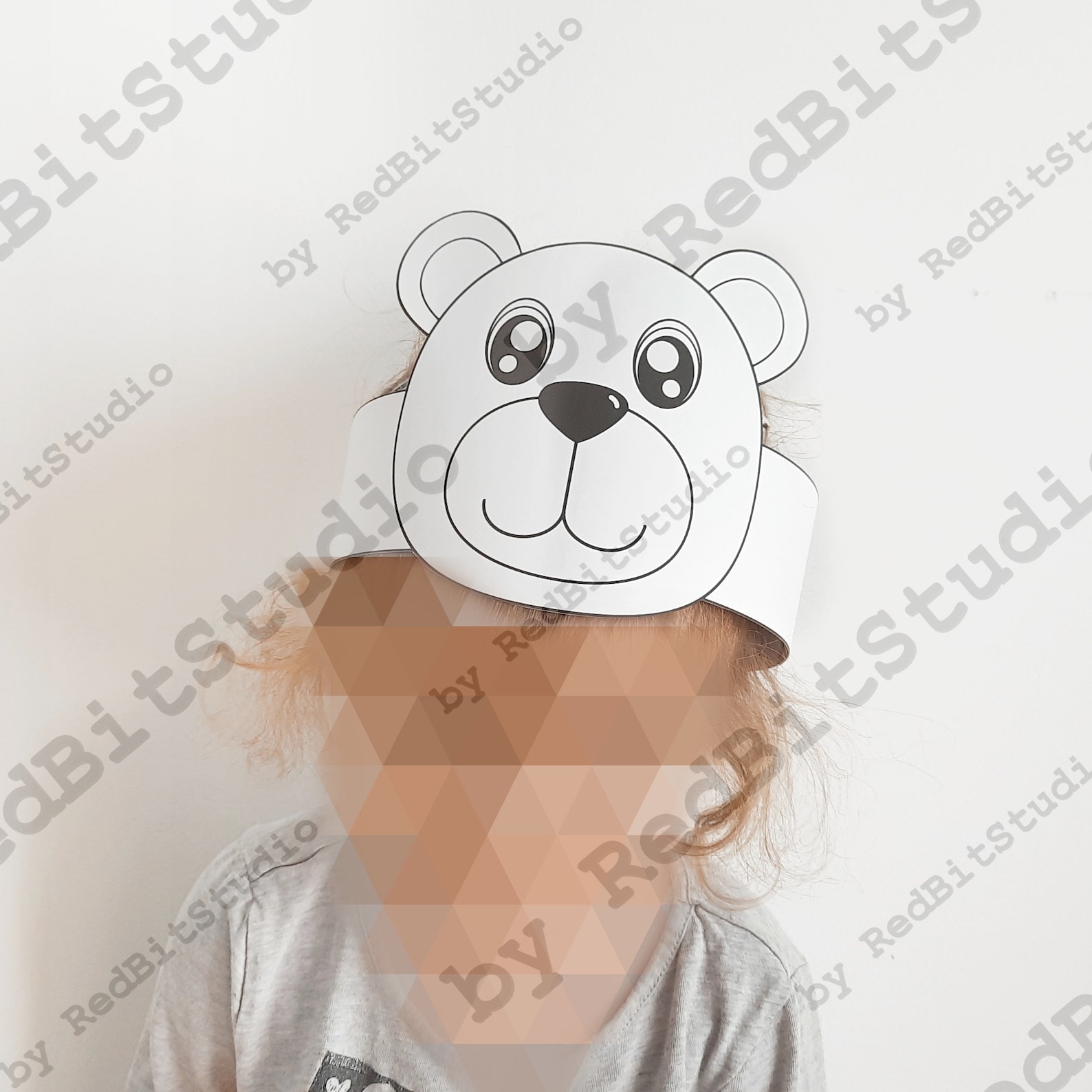 Bear Paper Coloring Crown Animal Paper Hat for Kids Instant | Etsy