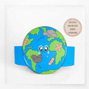 Destroyed Earth Paper Crown,earth Day Paper Hat for Kids,instant ...