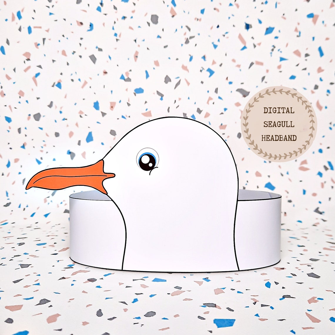 Seagull Paper Crown Bird Paper Hat for Kids Instant Download - Etsy