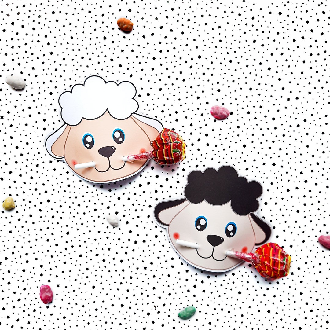 Sheep Lollipop, Instant Download Lollipop Holder,digital Party Sucker ...