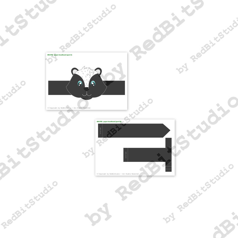 Skunk Paper Crown, Animal Paper Hat for Kids, Instant Download Paper ...