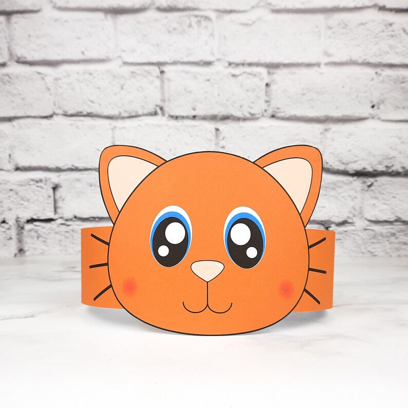 4 Cats Paper Crowns Cats Paper Hats for Kids Instant - Etsy