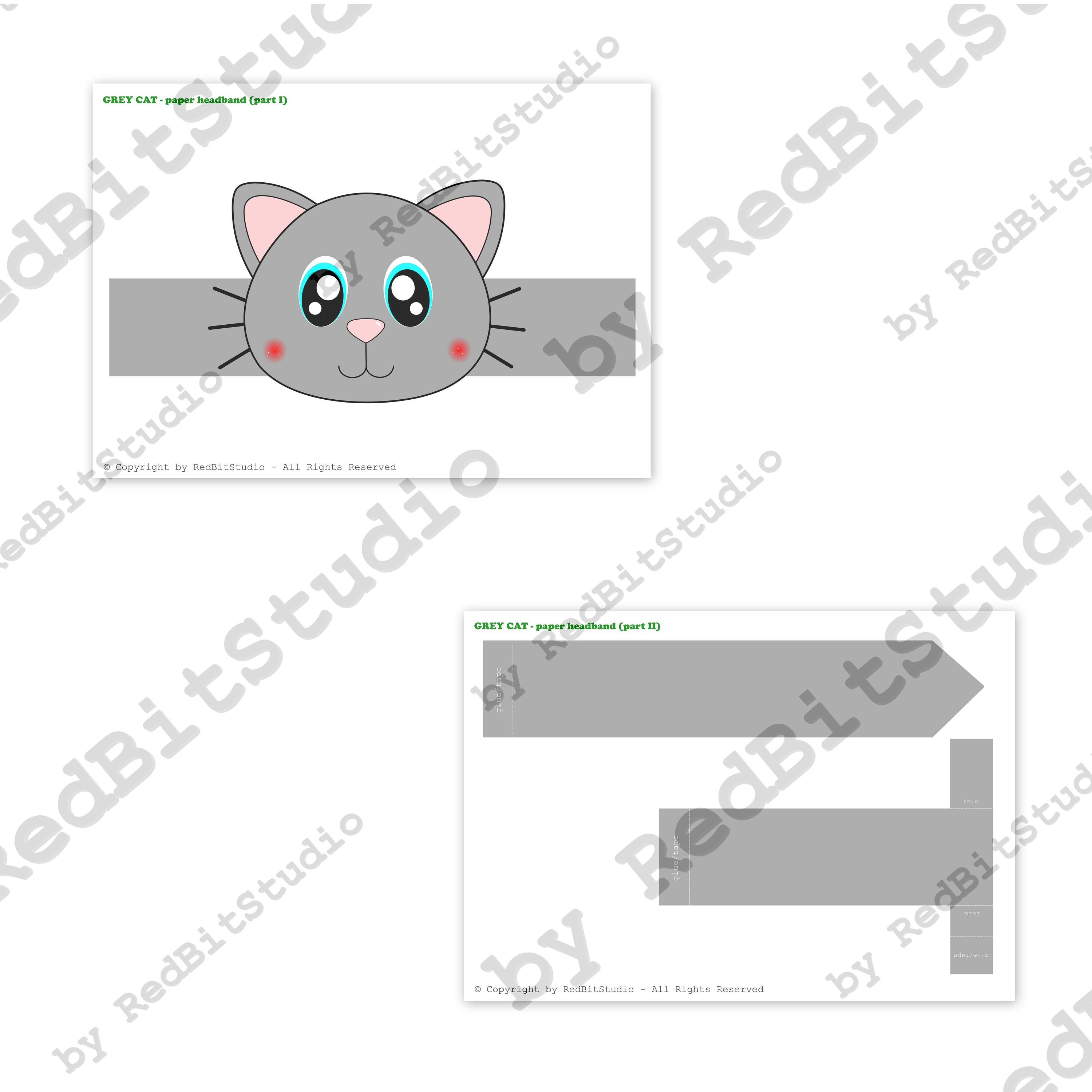Cat Paper Crown, Animal Paper Hat for Kids, Instant Download Paper ...