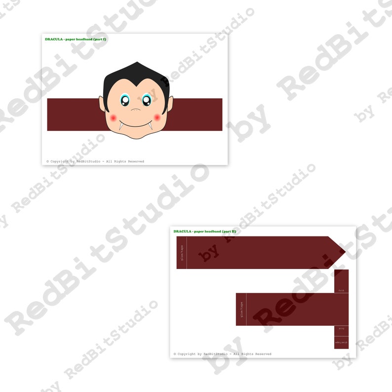 Dracula Paper Crown, Halloween Paper Hat for Kids, Instant Download ...