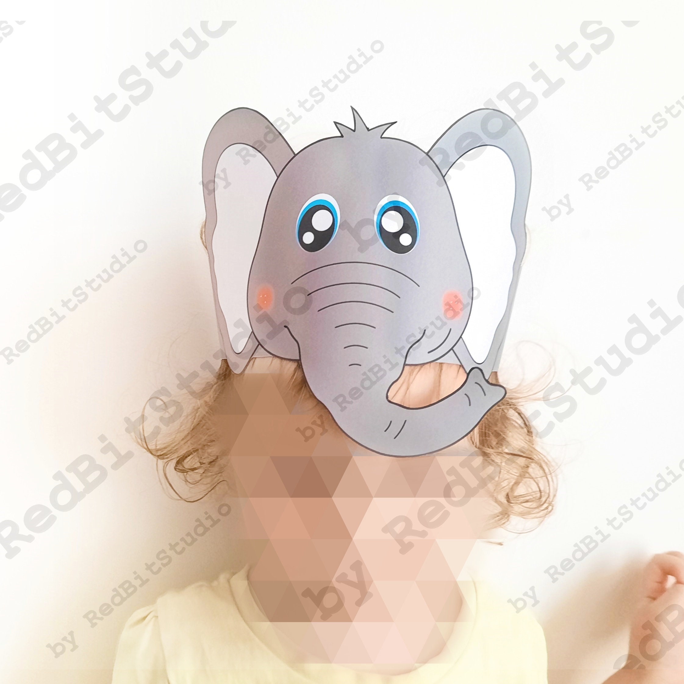 Elephant Paper Crown, Animal Paper Hat for Kids, Instant Download Paper ...