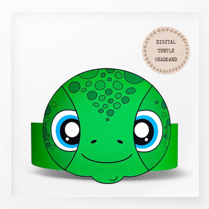 Turtle Paper Crown, Animal Paper Hat for Kids, Instant Download Paper ...