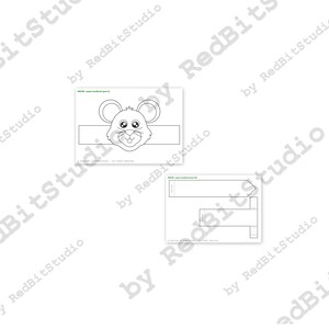 Mouse Paper Coloring Crown, Animal Paper Hat for Kids, Instant Download ...