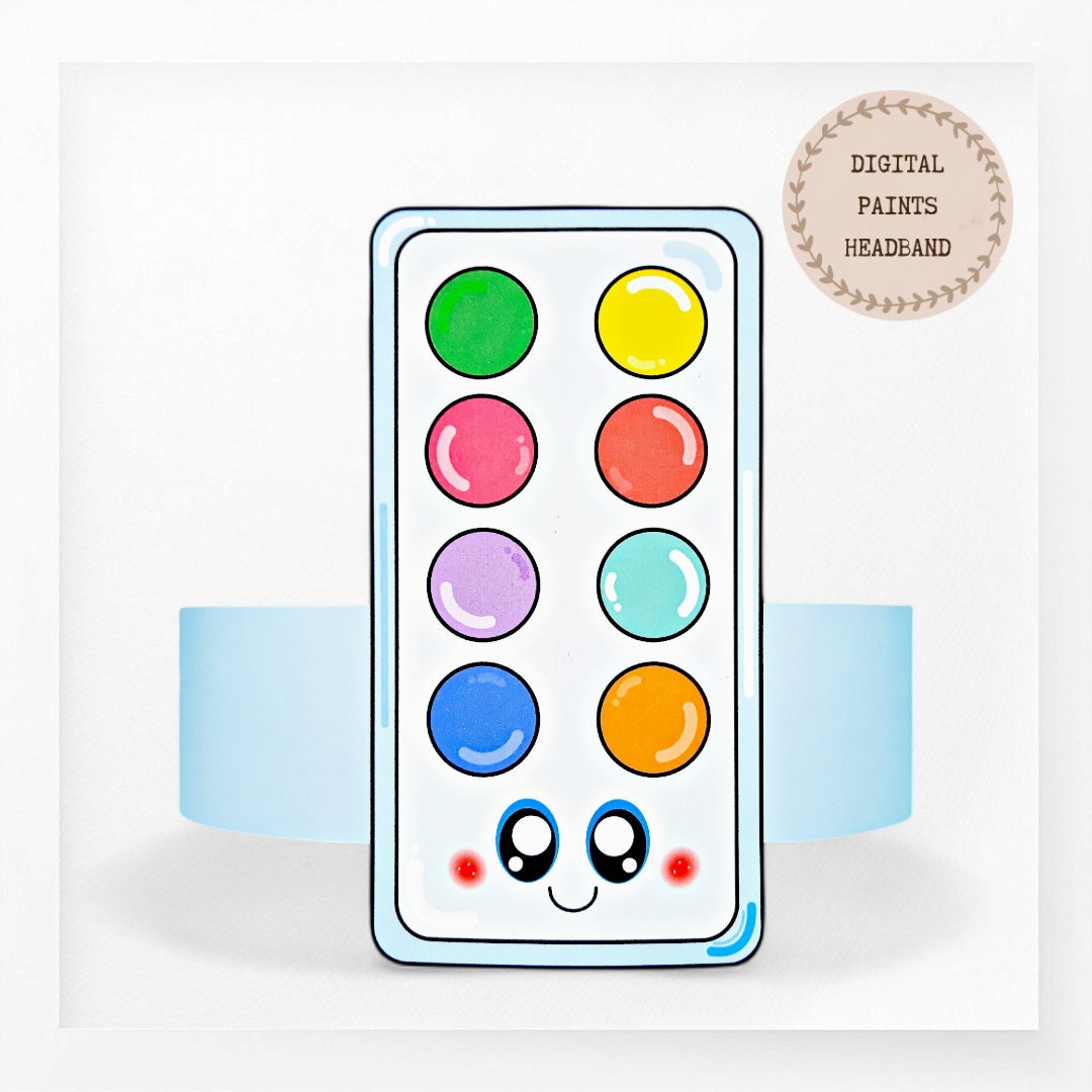 Paints Paper Crown,back to School Paper Hat for Kids, Instant Download ...