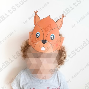 Squirrel Paper Crown, Animal Paper Hat for Kids, Instant Download Paper ...