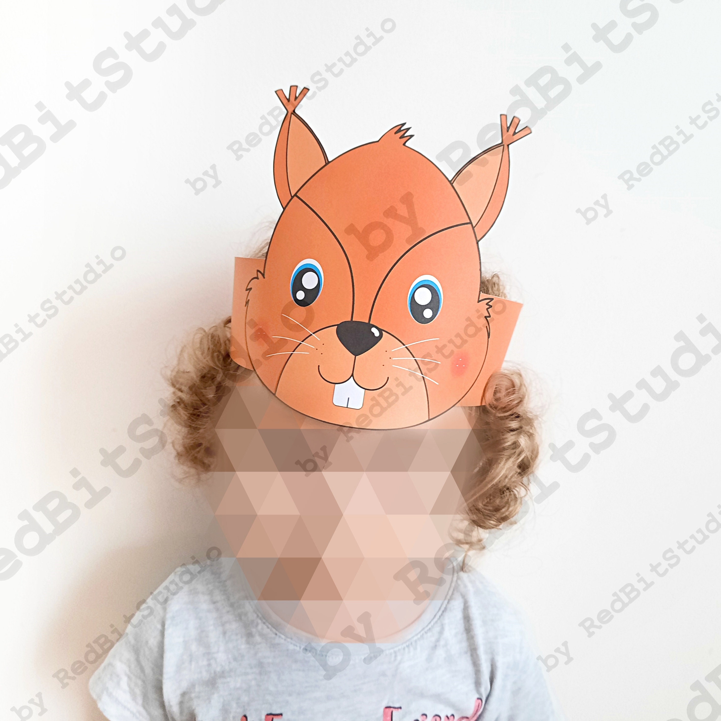 Squirrel Paper Crown, Animal Paper Hat for Kids, Instant Download Paper ...
