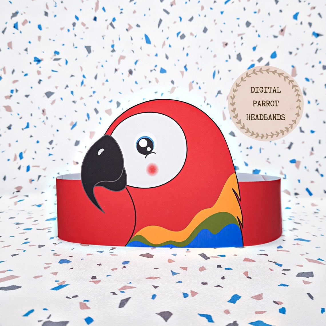 Parrot Paper Crown, Animal Paper Hat for Kids, Instant Download Paper ...
