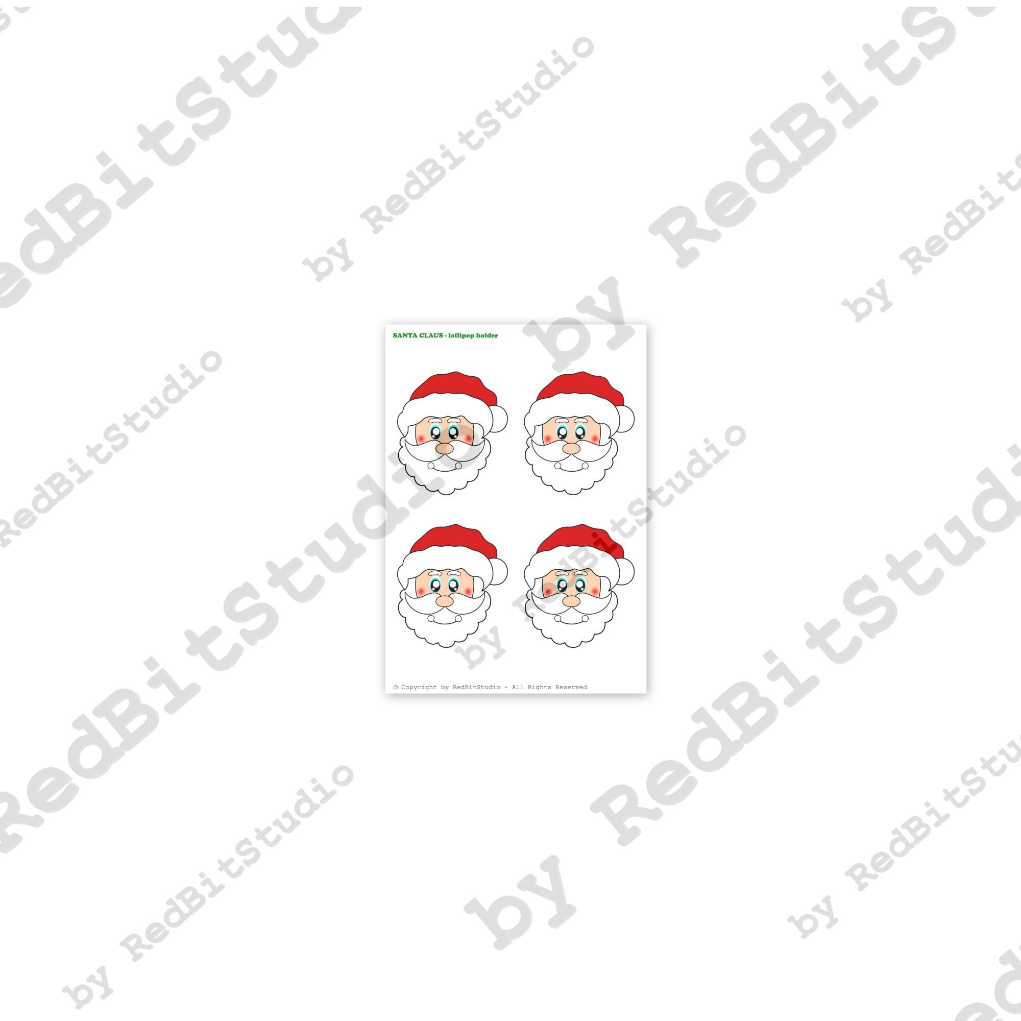 Santa Claus Lollipop,instant Download Lollipop Holder,digital Party ...