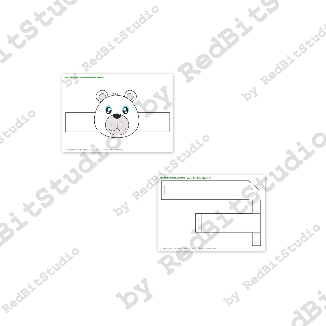 Polar Bear Paper Crown, Animal Paper Hat for Kids, Instant Download ...