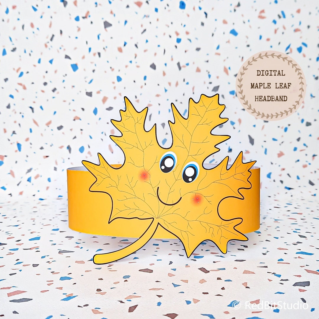 Maple Leaf Paper Crown, Autumn Leaf Paper Hat for Kids, Instant ...