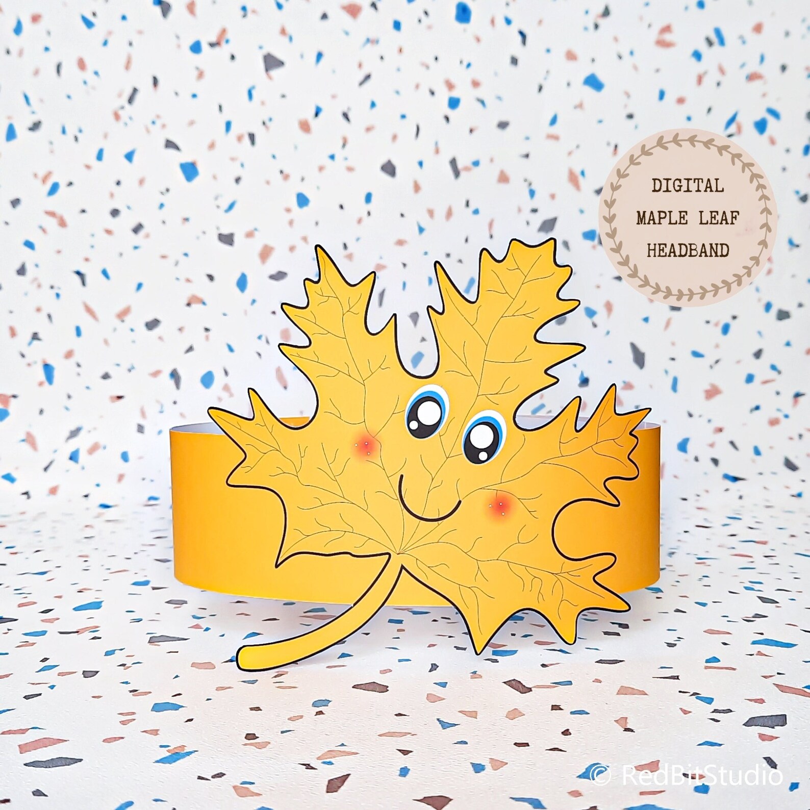 Maple Leaf Paper Crown, Autumn Leaf Paper Hat for Kids, Instant ...