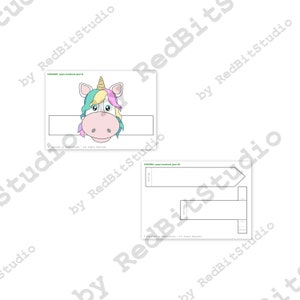 Unicorn Paper Crown, Animal Paper Hat for Kids, Instant Download Paper ...