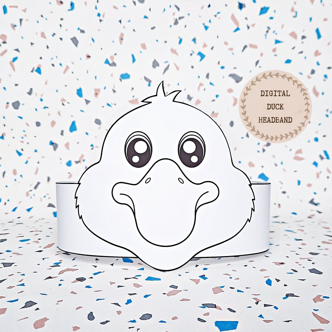 Duck Paper Coloring Crown Bird Paper Hat for Kids Instant - Etsy