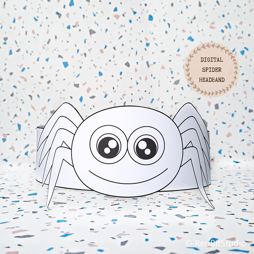 Spider Paper Coloring Crown, Animal Paper Hat for Kids, Instant ...
