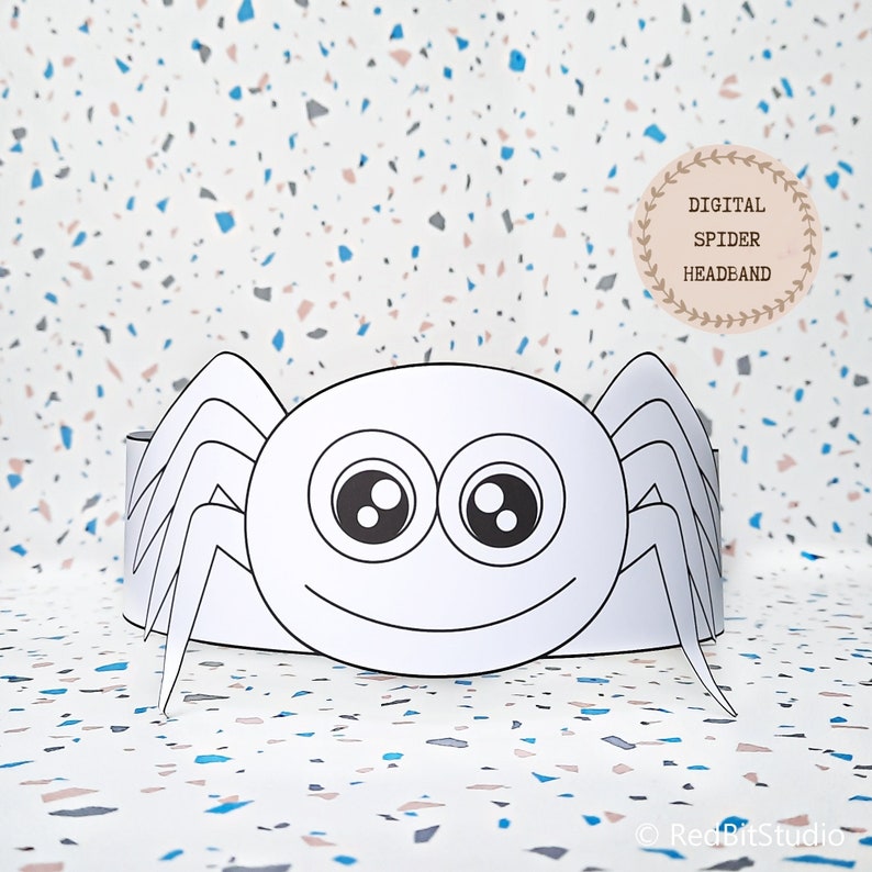 Spider Paper Coloring Crown, Animal Paper Hat for Kids, Instant ...