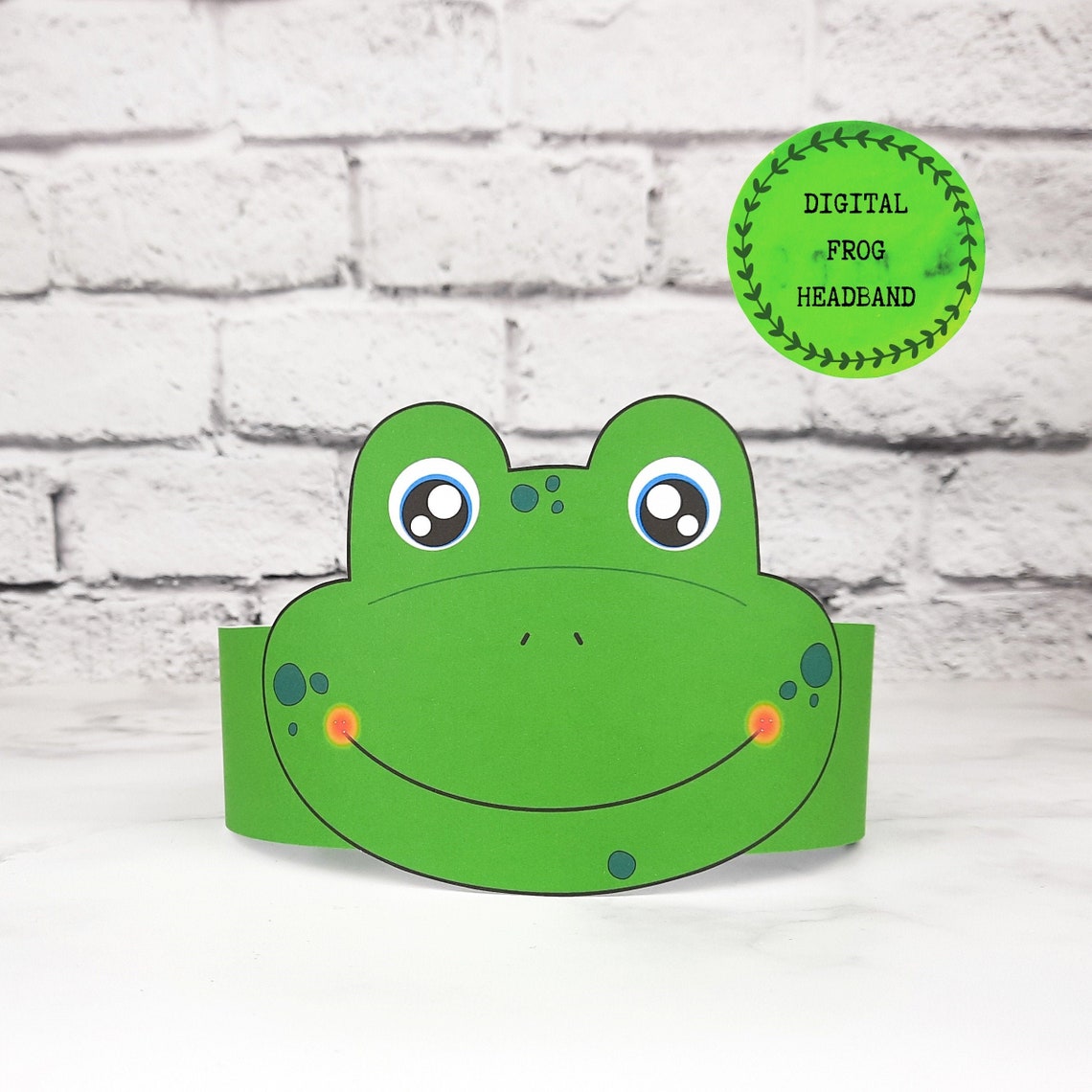 Frog paper crown Animal paper hat for kids instant download | Etsy