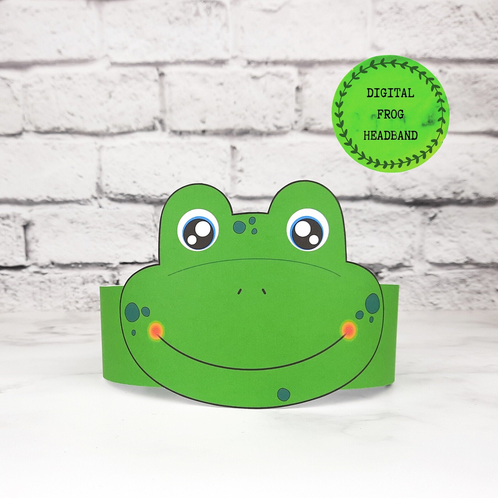 Frog paper crown Animal paper hat for kids instant download | Etsy