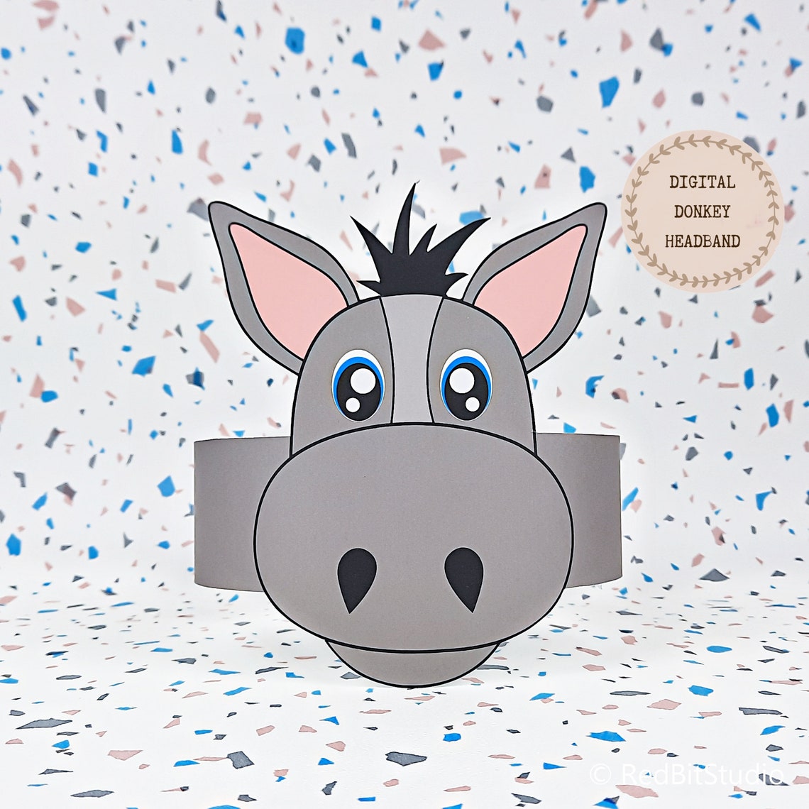 Donkey Paper Crown, Animal Paper Hat for Kids, Instant Download Paper ...