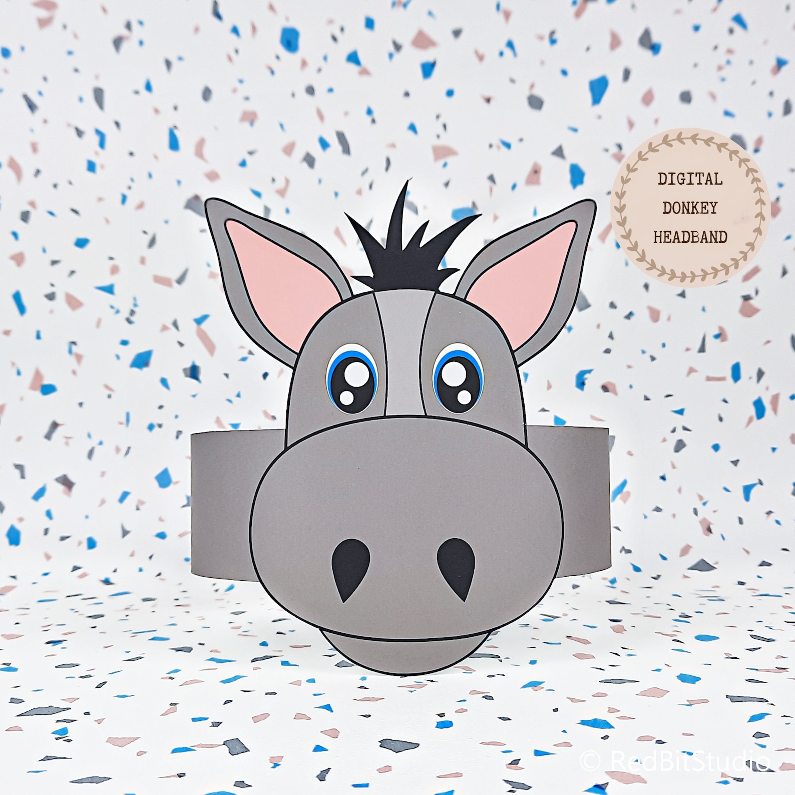 Donkey Paper Crown, Animal Paper Hat for Kids, Instant Download Paper ...