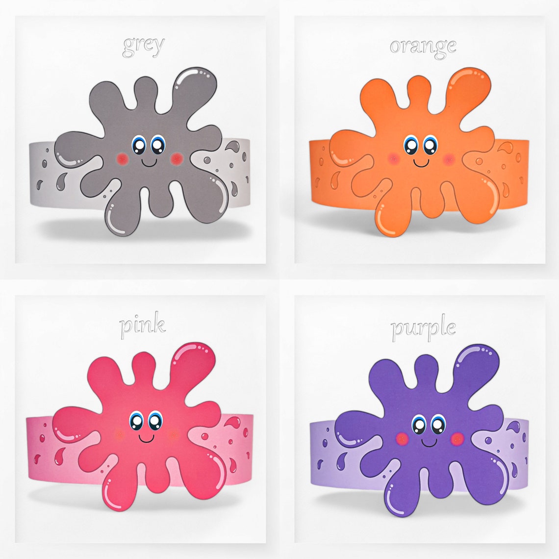 11 Colors Paper Crowns,colours Paper Hat for Kids, Instant Download ...