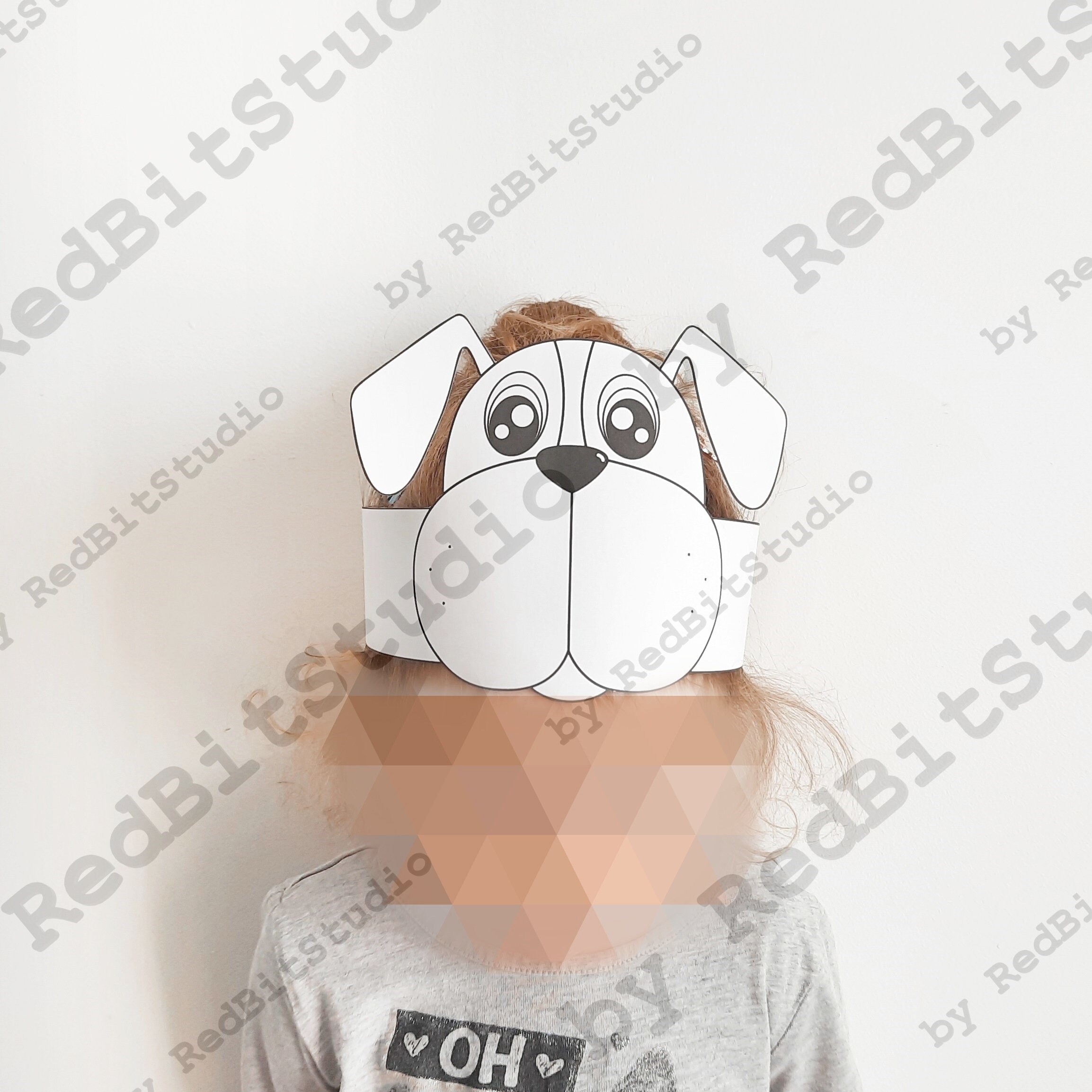 Dog Paper Coloring Crown, Animal Paper Hat for Kids, Instant Download ...