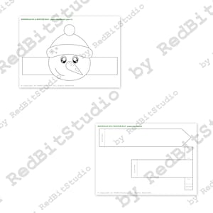 Snowman Paper Coloring Crown, Christmas Paper Hat for Kids, Instant ...