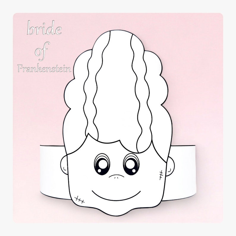 4 Halloween Paper Coloring Crowns,paper Hats for Kids,instant Download ...