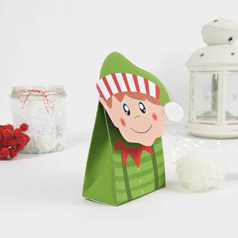 Elf Gift Box Printable Favor Box Christmas Template to - Etsy